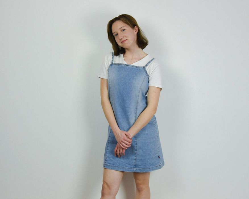 Vintage M 90s Denim Mini Dress Jean Summer Dress Spaghetti Strap | Grailed