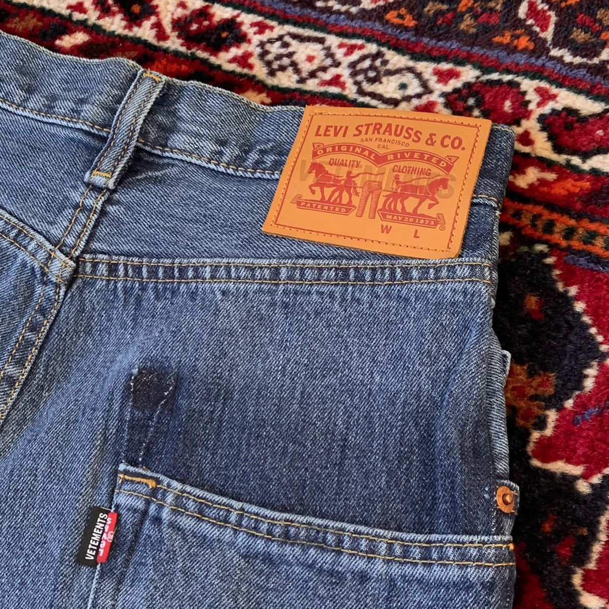 Levi's × Vetements VETEMENTS x Levi’s Asymmetric Garment Dye | Grailed