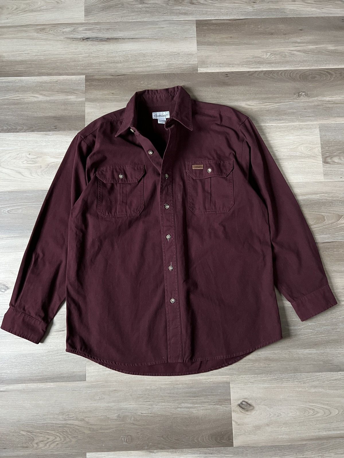 Vintage Vintage Carhartt Button Up Heavy Work Shirt Overshirt L | Grailed