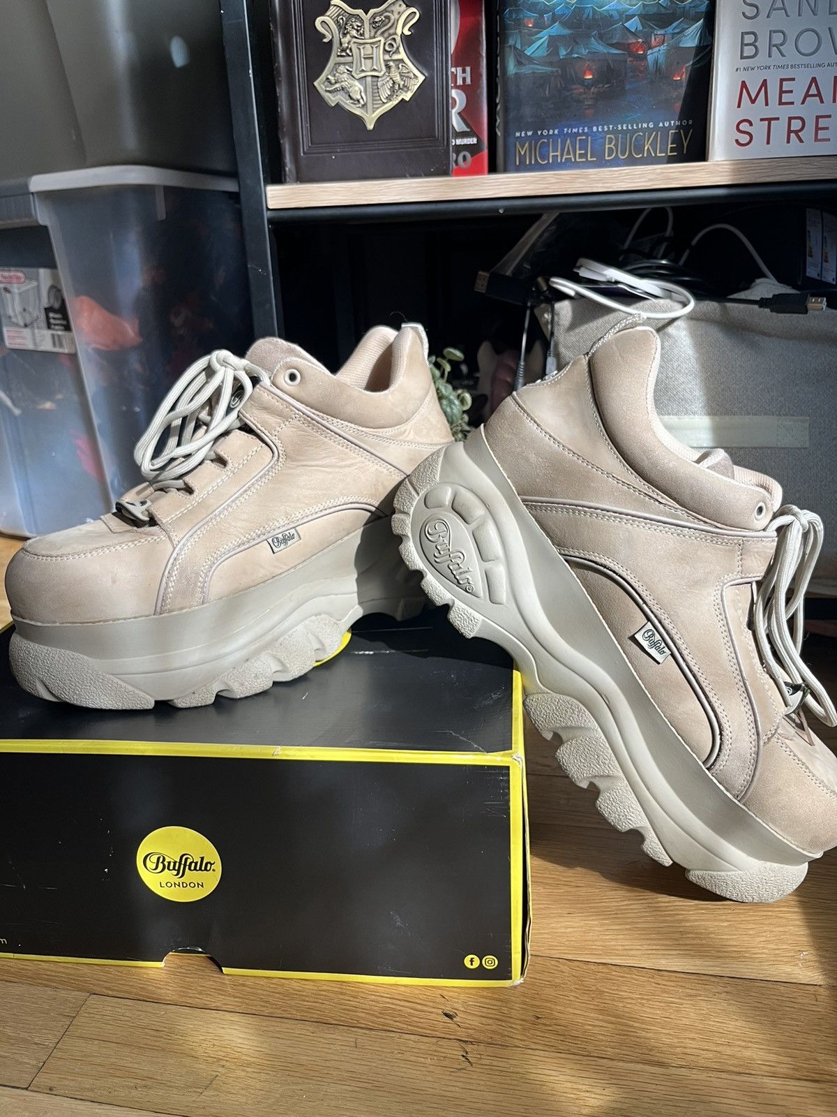 Buffalo London Buffalo London “Classic” Platform sneaker BEIGE | Grailed