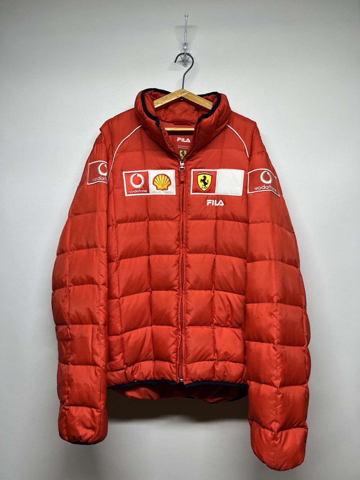 Vintage Vintage Rare Ferrari Fila Vodafone Racing Down Jacket 90’s ...