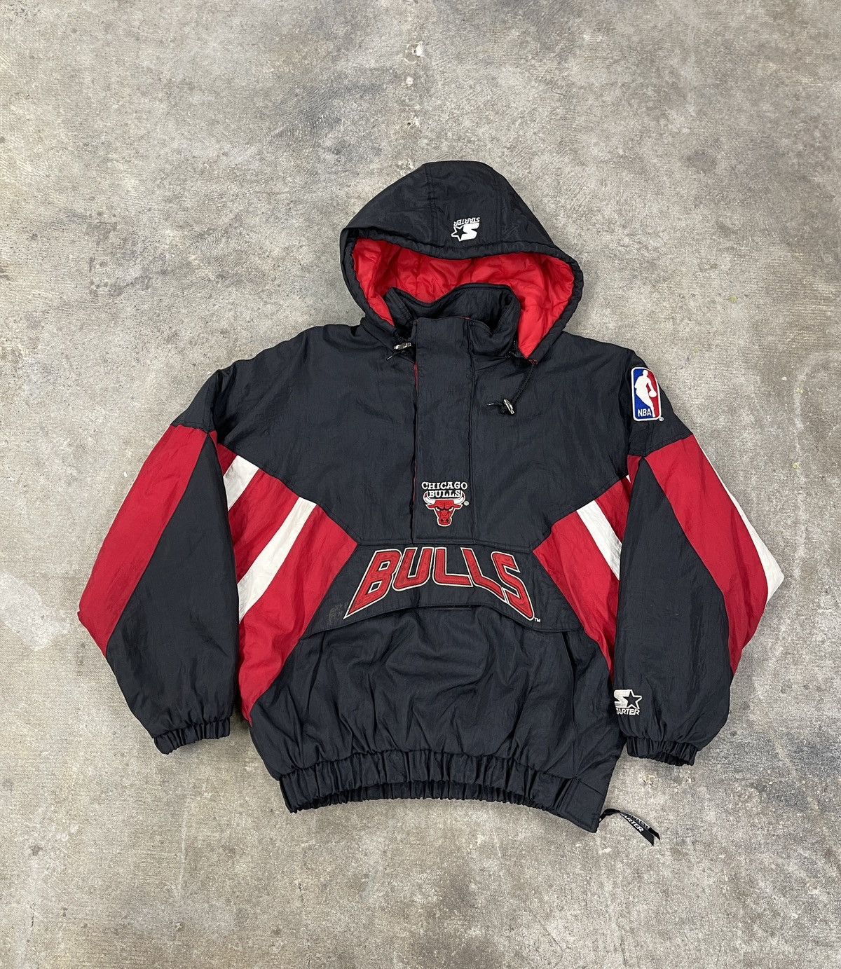 NBA × Starter Vintage Chicago Bulls X Starter X NBA Pullover Anorak ...