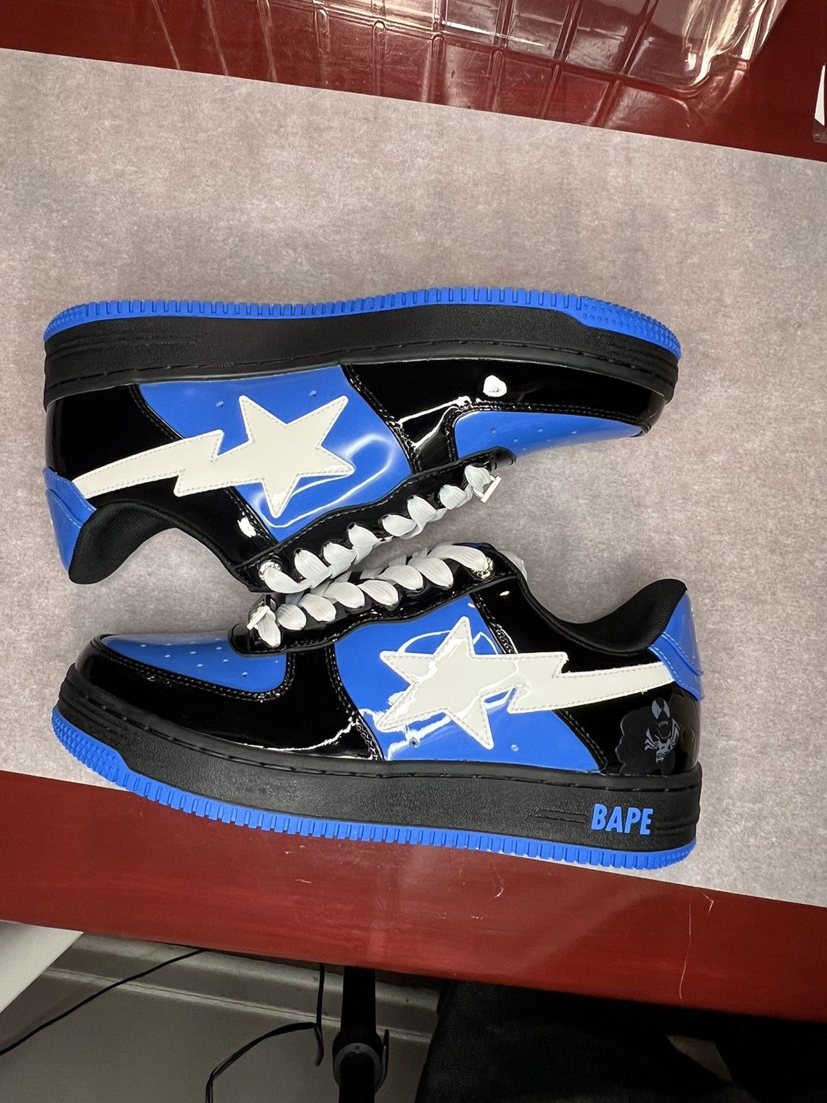 Bape Bape X Marvel Comics Venom Blue Black Bapesta | Grailed