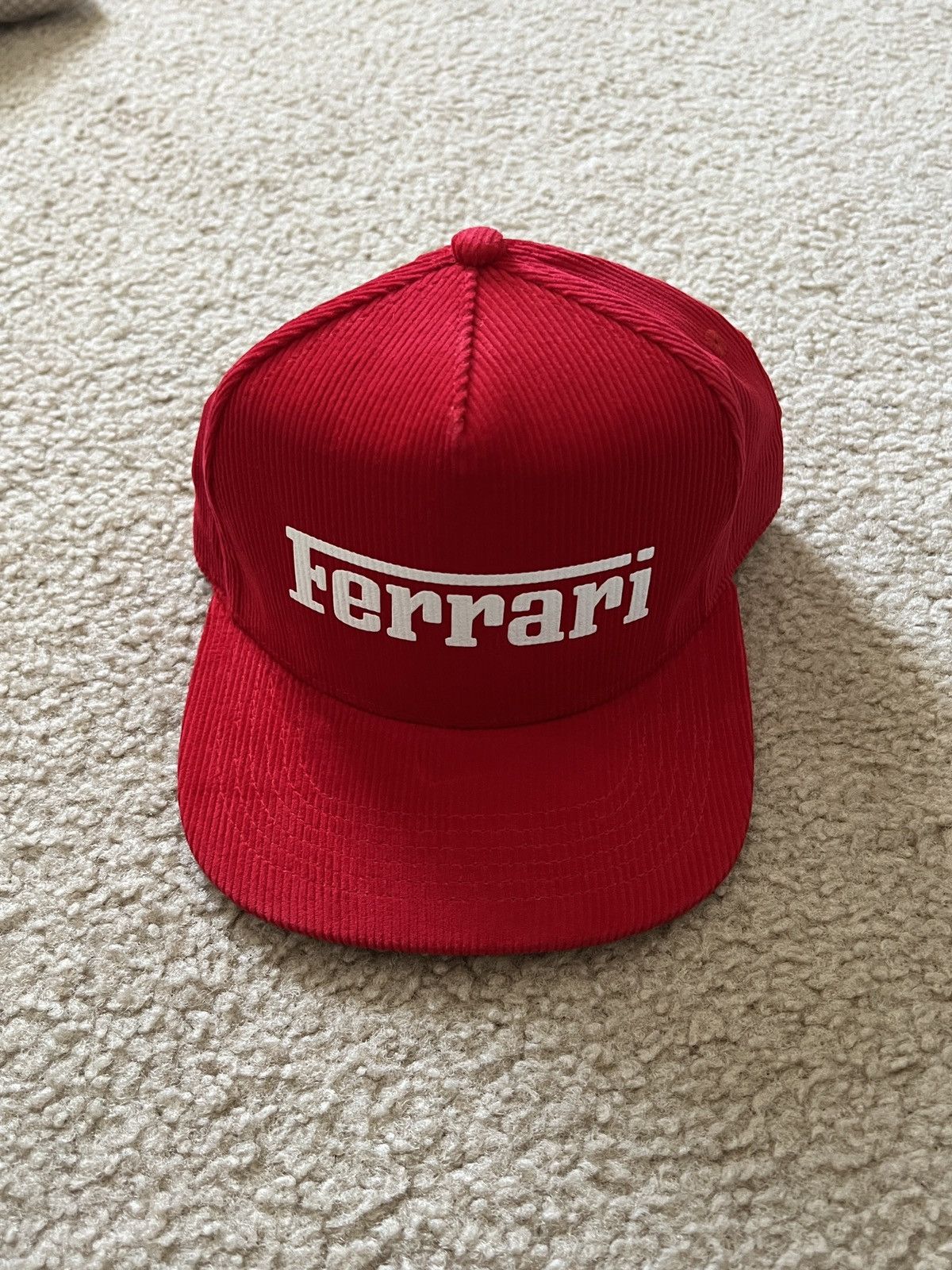 Custom × Vintage Ferrari logo bootleg vintage high profile corduroy cap ...