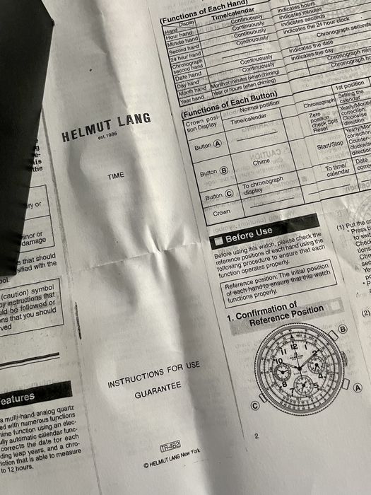 Helmut Lang Helmut Lang Chronograph Watch 2004 | Grailed