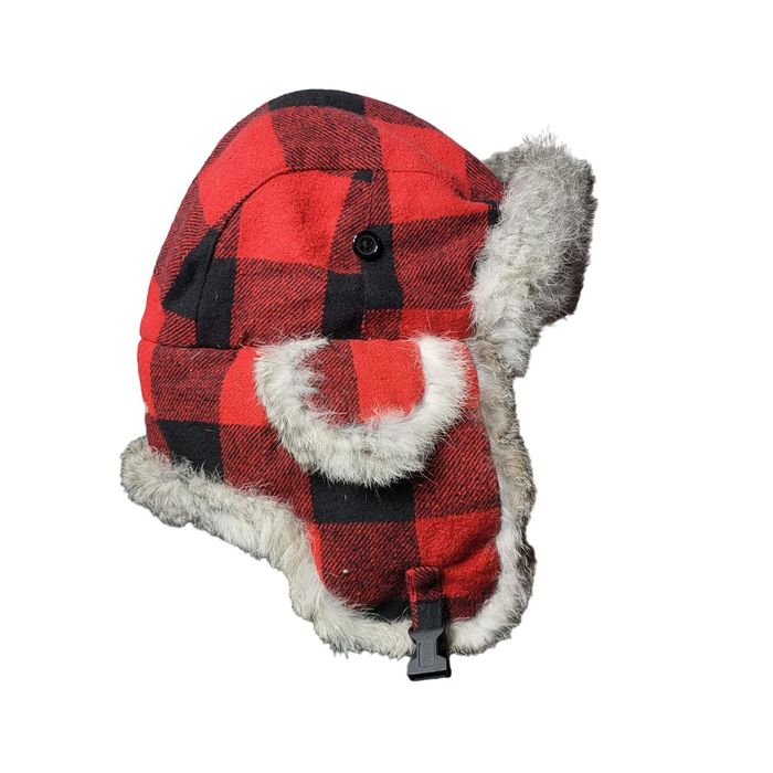 Other Yukon Tracks Rabbit Fur Buffalo Plaid Trapper Hat Men's XL | Grailed
