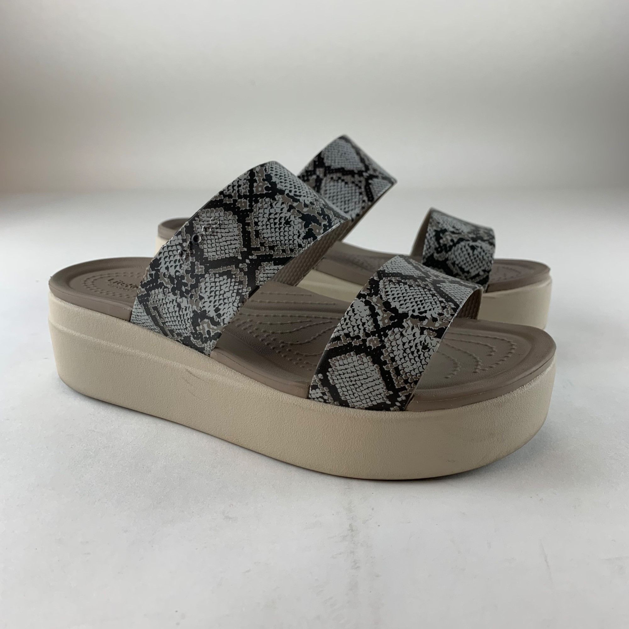 Crocs Crocs Shoes Snake Print Brooklyn Platform Wedge 8 MODIFIED | Grailed