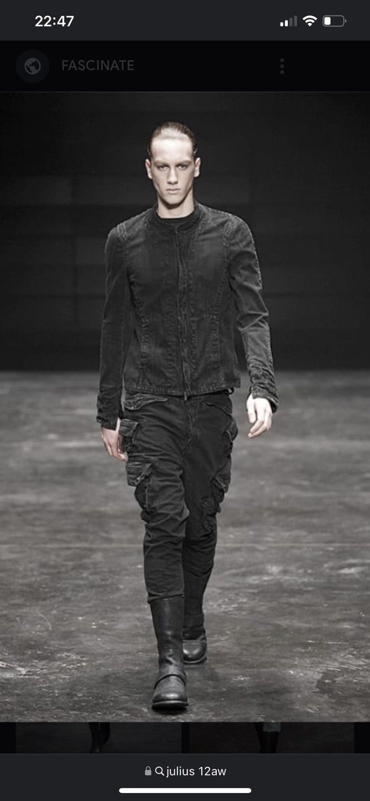 Julius Julius 7 waxed black denim biker jacket sz2 | Grailed