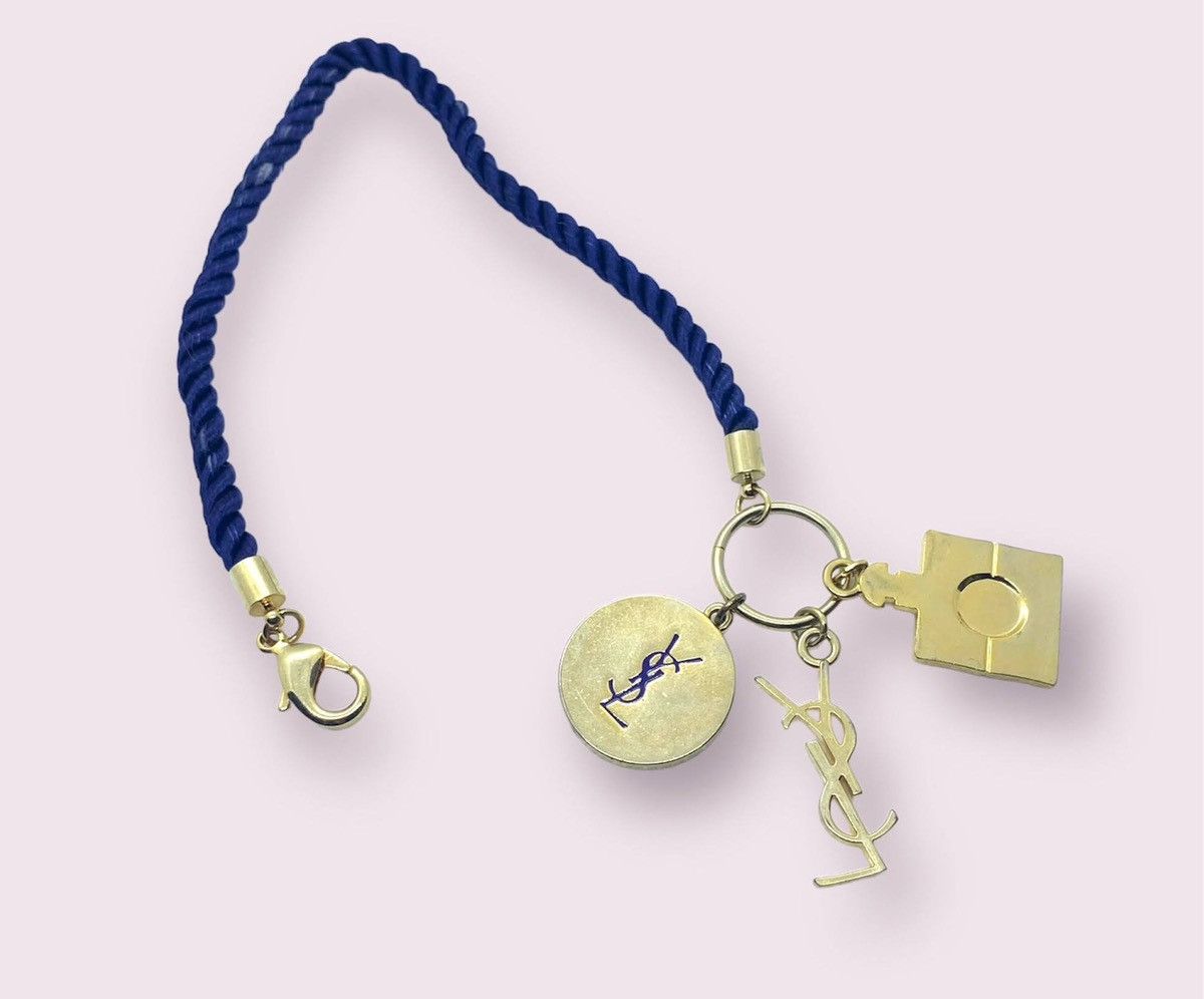 Yves Saint Laurent YSL Corded Charm Tag Accessory Purple & Gold | Grailed