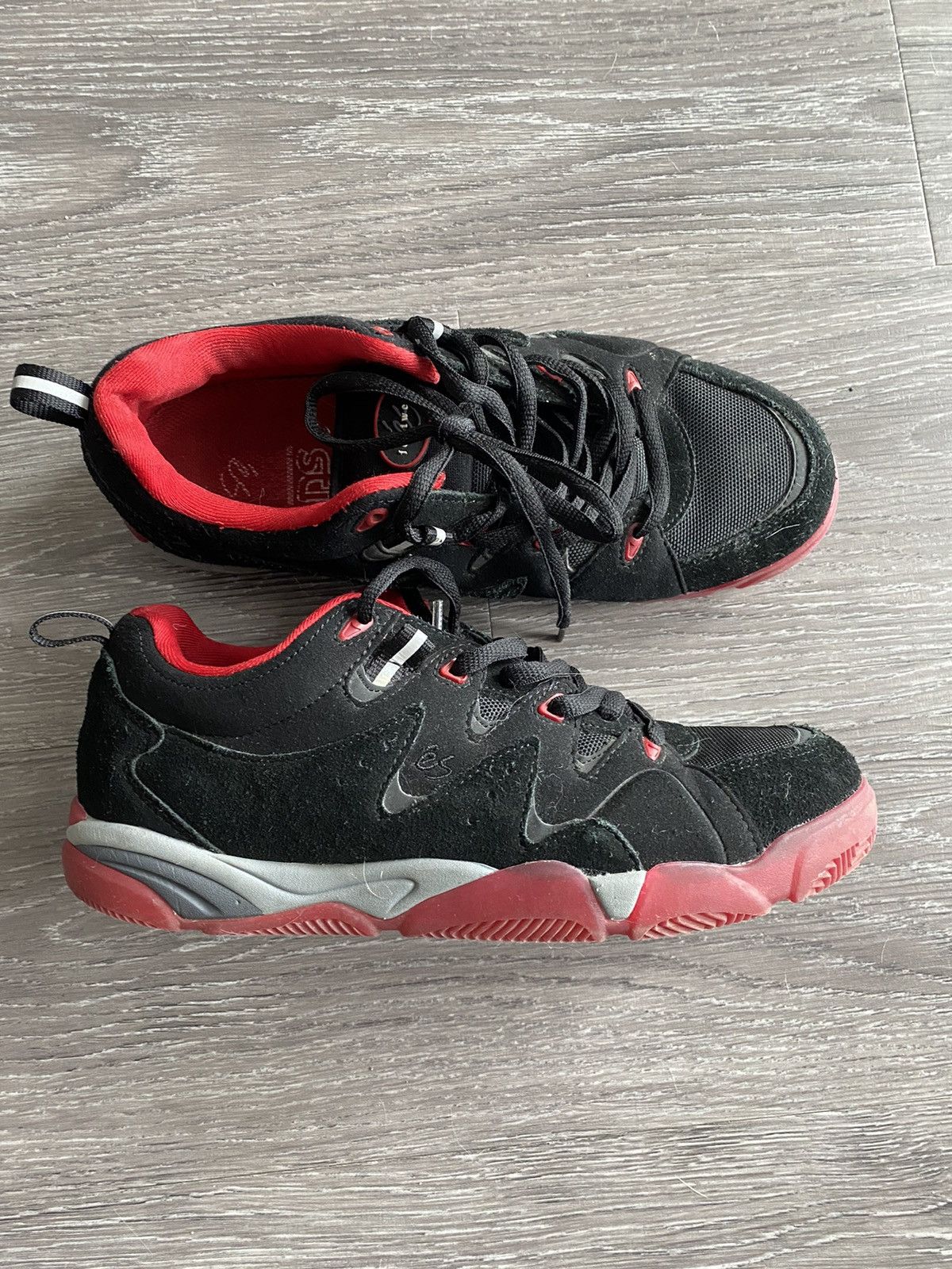 Es × Vintage Es Chunky Skate Shoes Black Red Symbol | Grailed