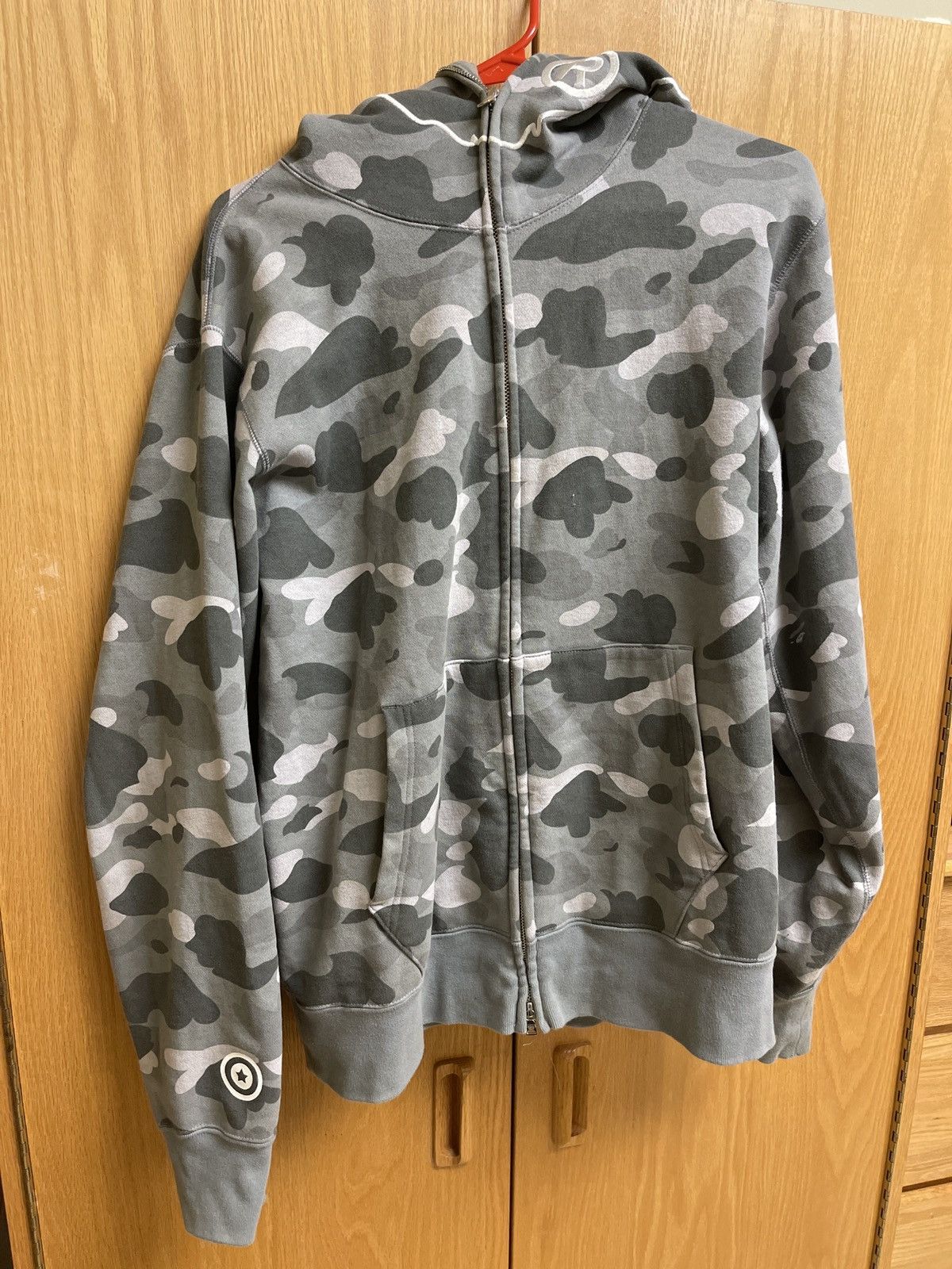 Bape Grey rare bape full zip hoodie | Grailed