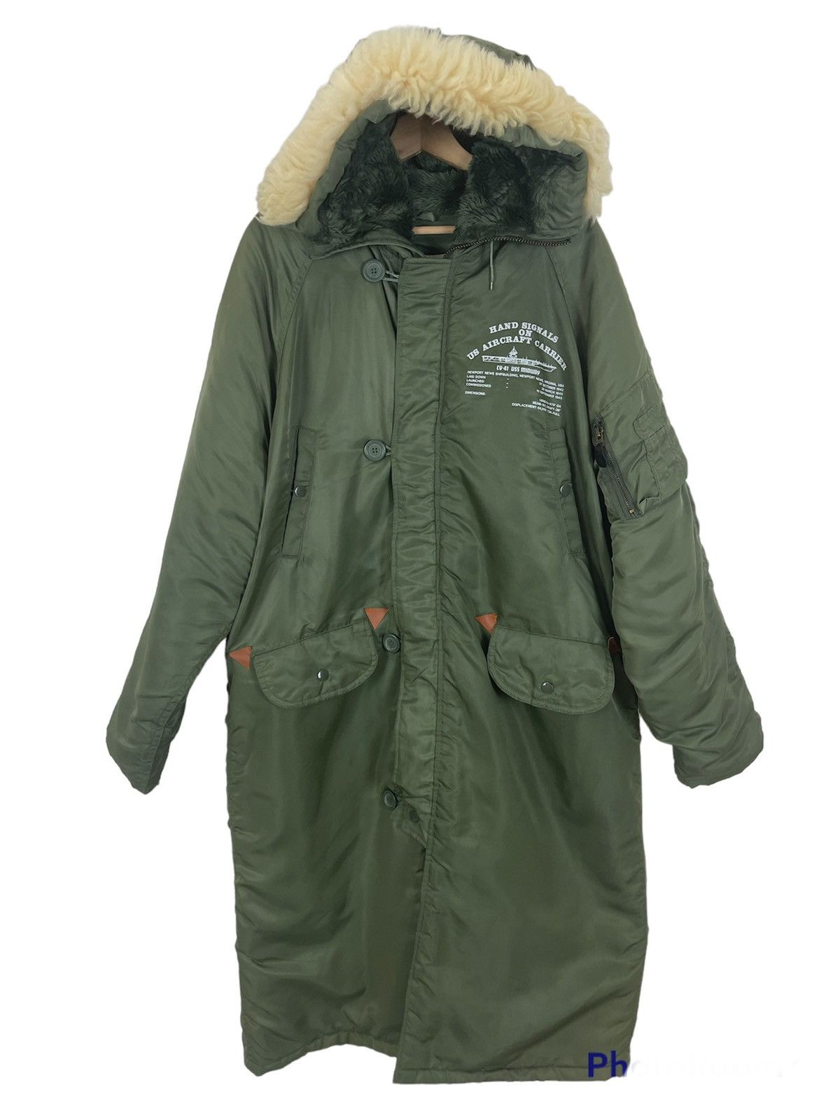 Alpha Industries × Streetwear FUR HOODIES N3B POLAR PARKA USS MIDWAY ...