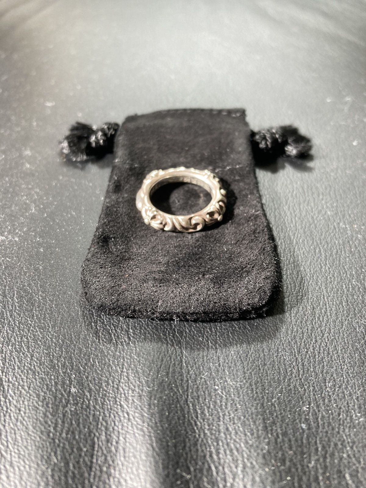 Chrome Hearts Scroll and cross ring size 7 | Grailed