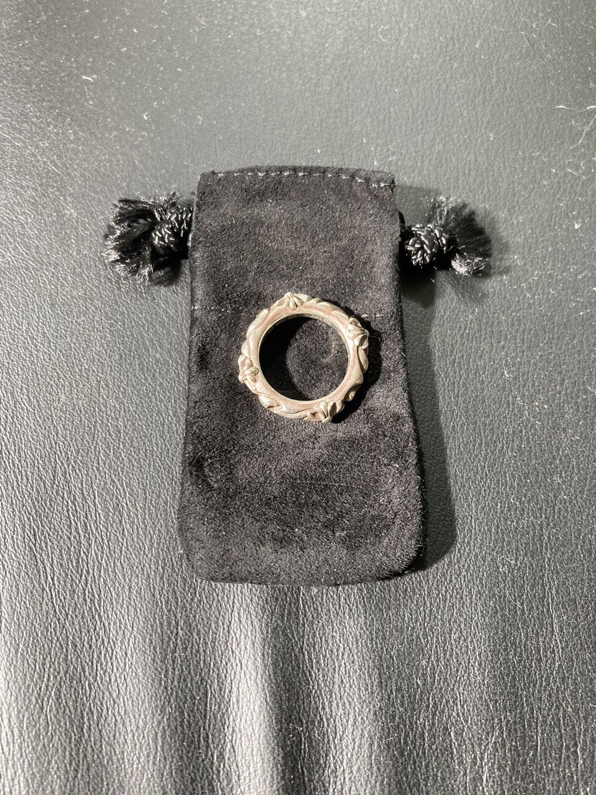 Chrome Hearts Scroll and cross ring size 7 | Grailed
