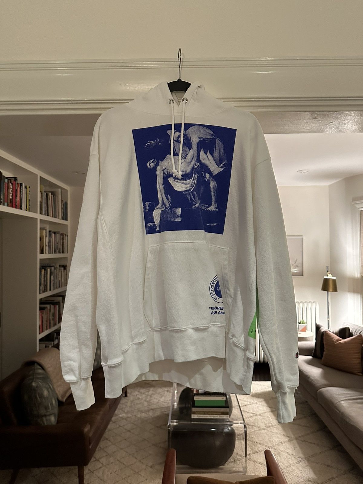 Champion White Virgil Abloh ICA Pyrex 23 Hoodie | Grailed