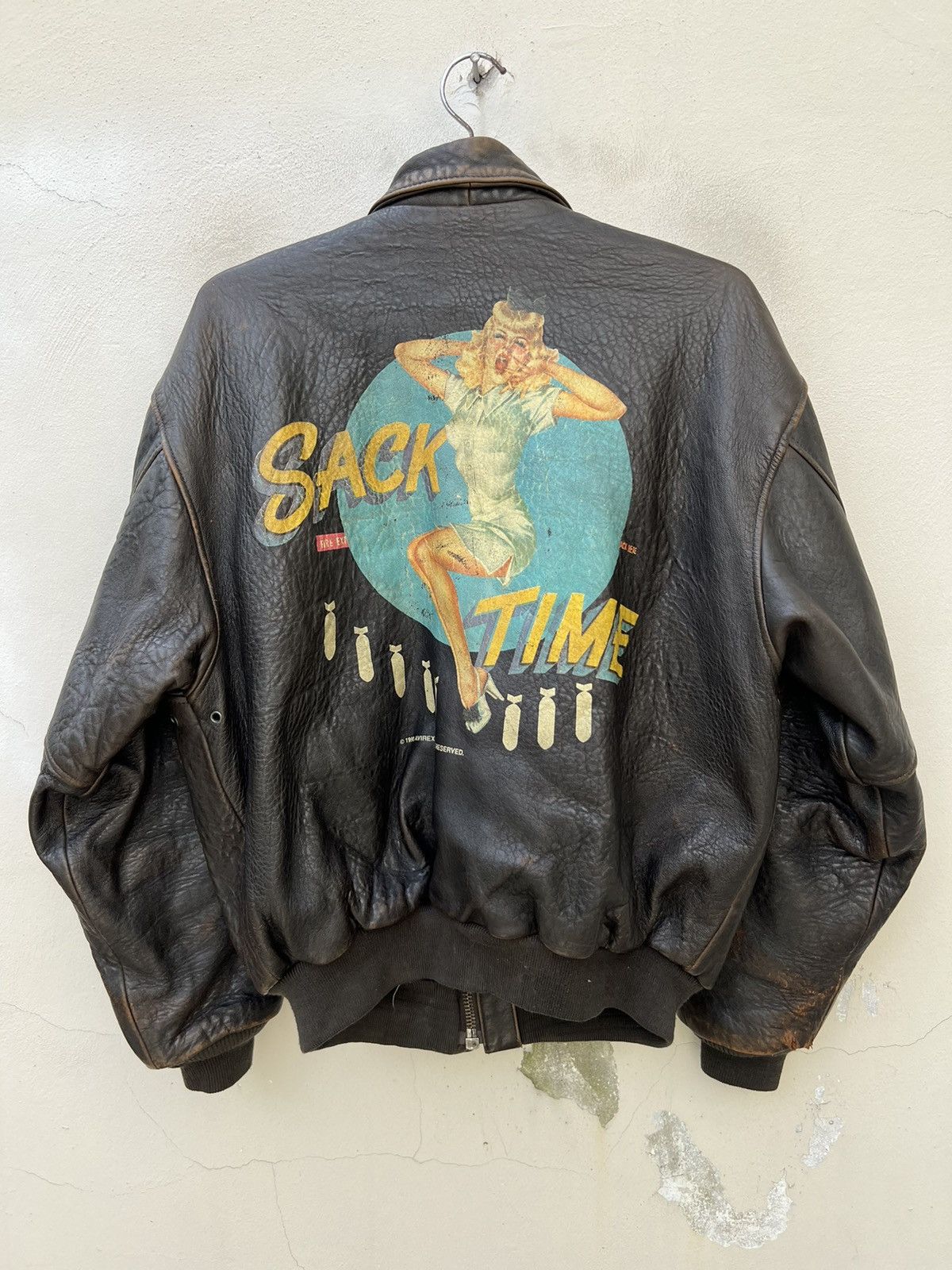 Avirex × Vintage VTG 1990 Avirex Nurse Pin Up Girl Patina Leather A-2 ...