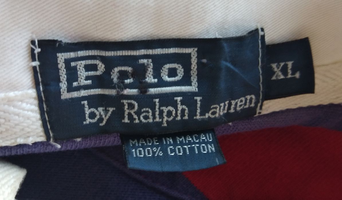 Polo Ralph Lauren Vtg 90s Polo Ralph Lauren Striped Rugby Shirt Spellout | Grailed