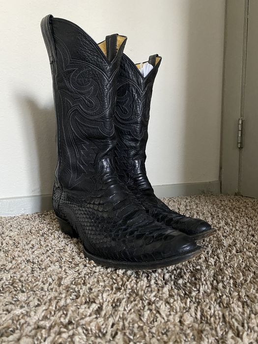 Panhandle Slim Black Panhandle Slim Snakeskin Cowboy Boots | Grailed