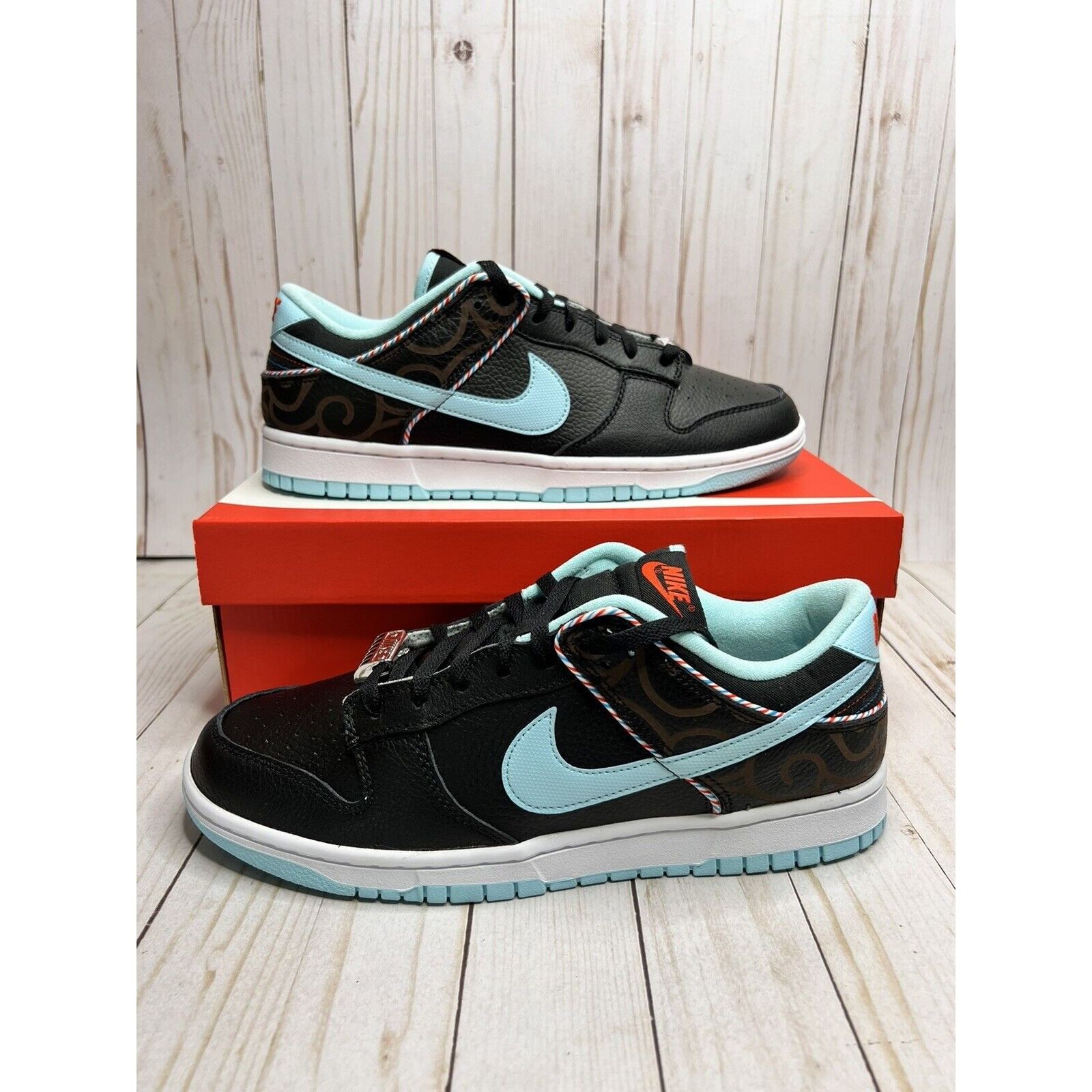 Nike Nike Dunk Low SE Barber Shop Mens Size 10.5 Black Teal White | Grailed