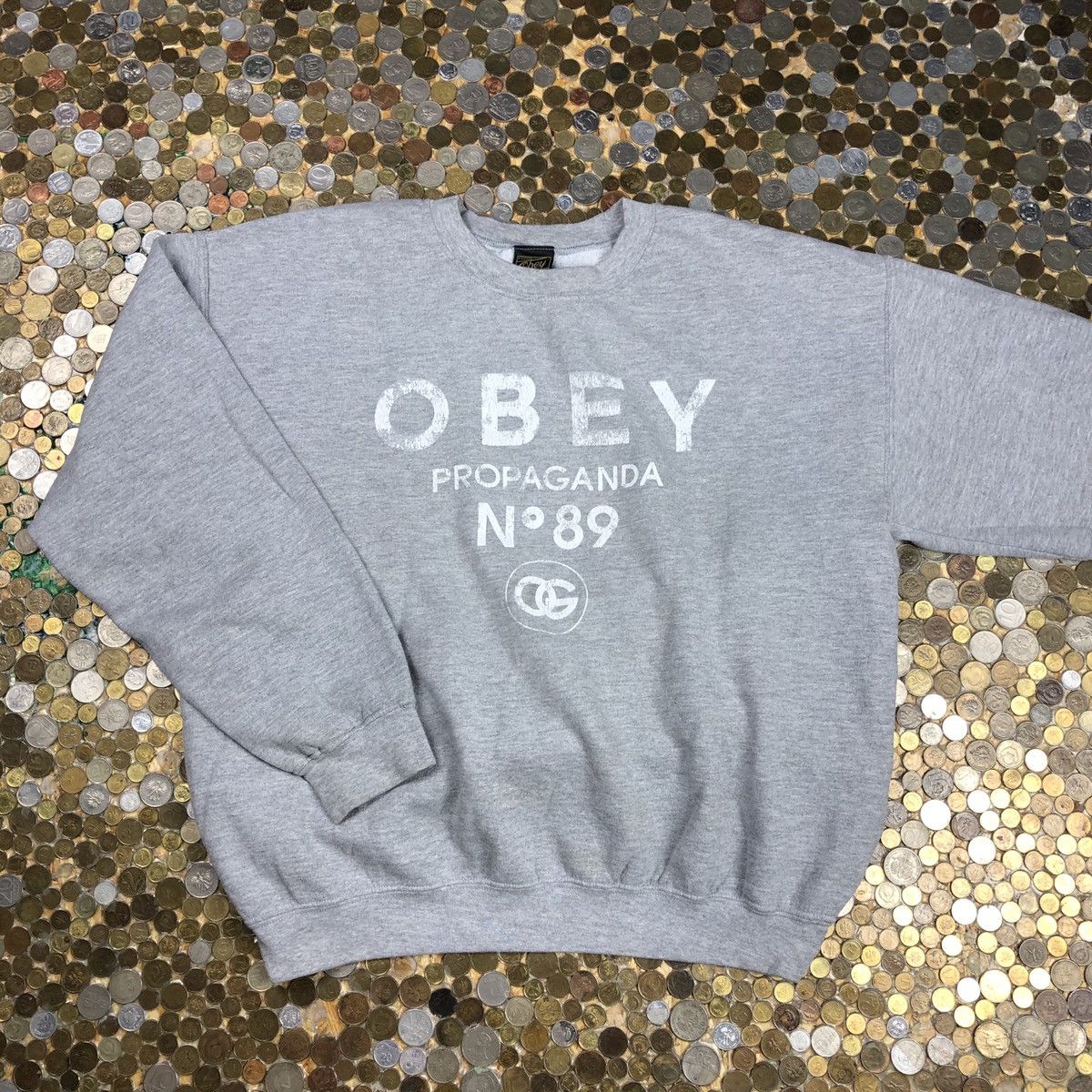 Obey × Vintage Obey Vintage crewneck center & spell out logo | Grailed