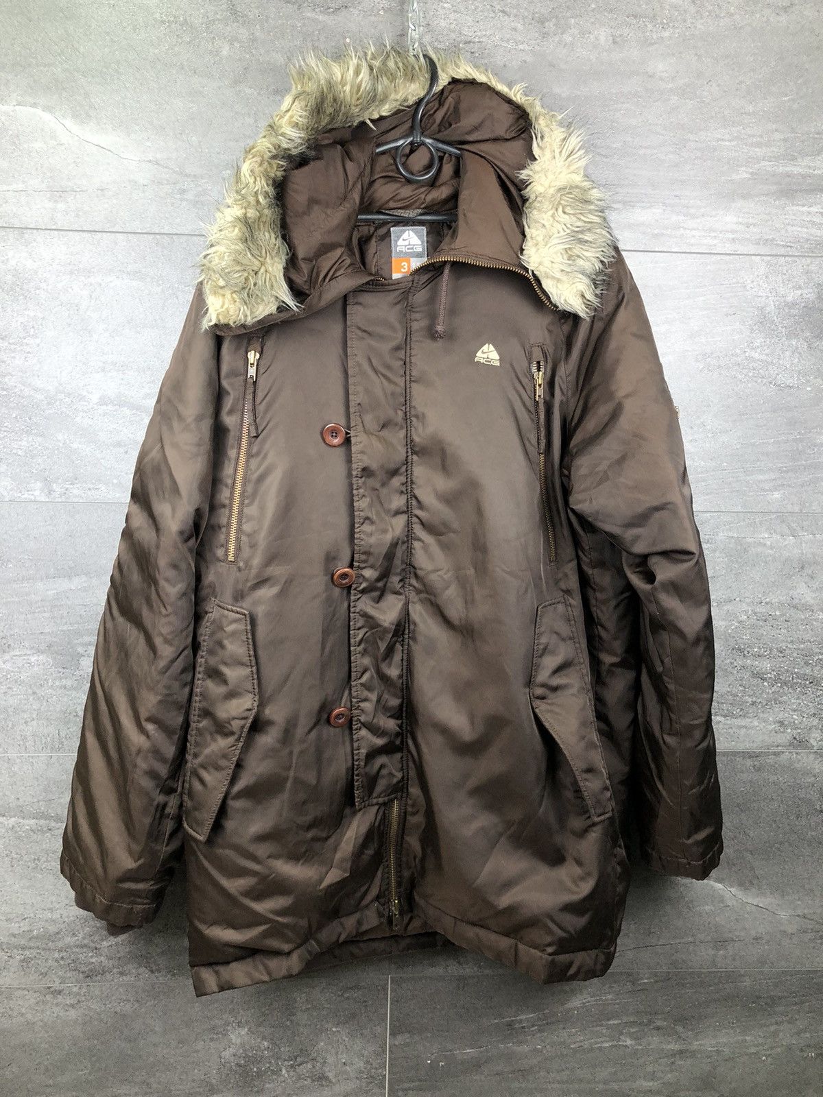 Nike Vintage Nike ACG Brown Puffer Down Parka Jacket size L | Grailed