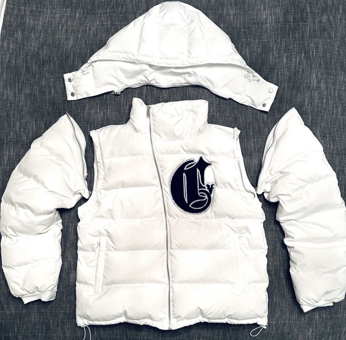 Custom Corvidae White Puffer Jacket, LARGE | Grailed