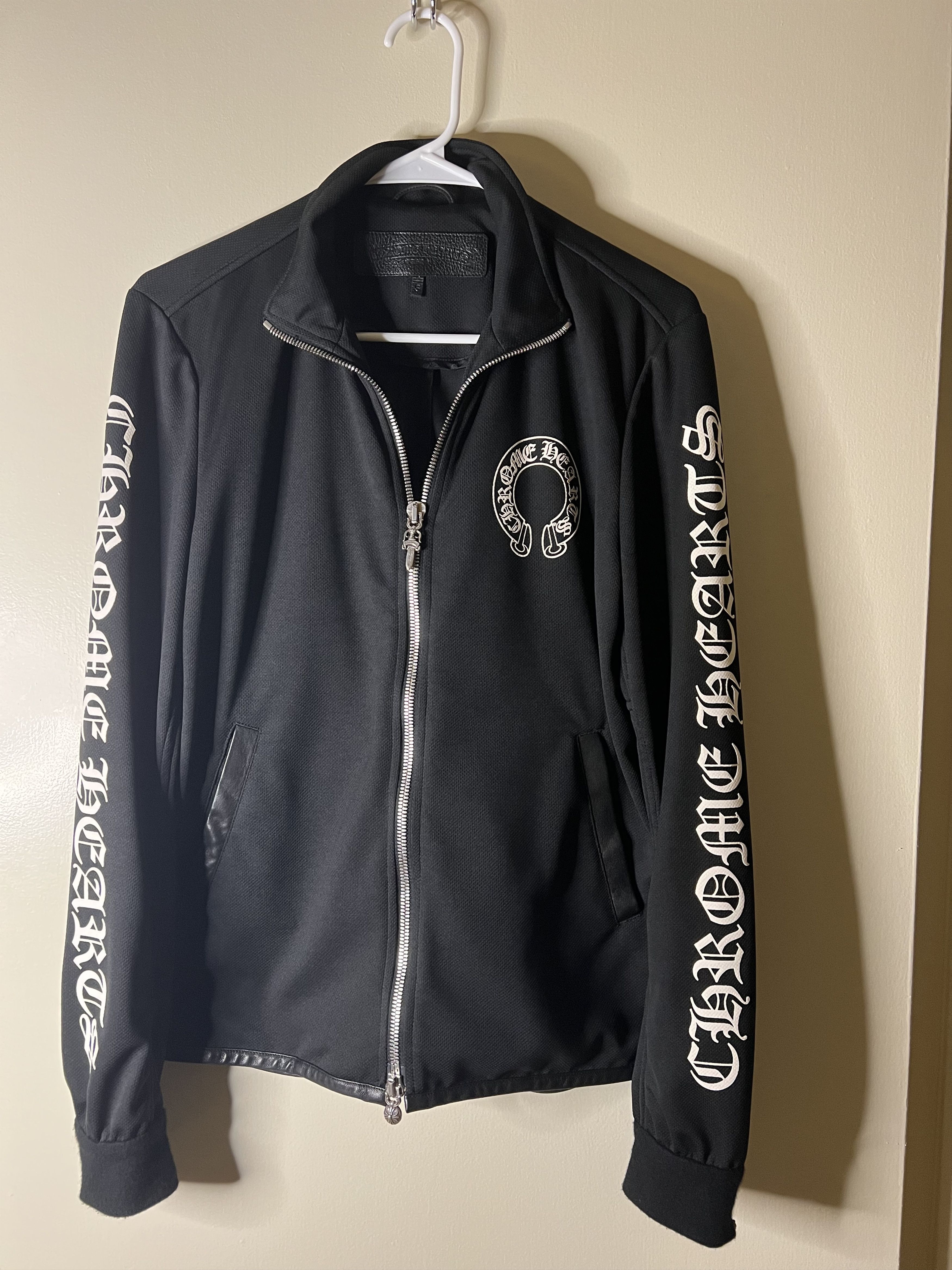 Chrome Hearts Chrome Hearts Black Horseshoe Logo Track Jacket | Grailed