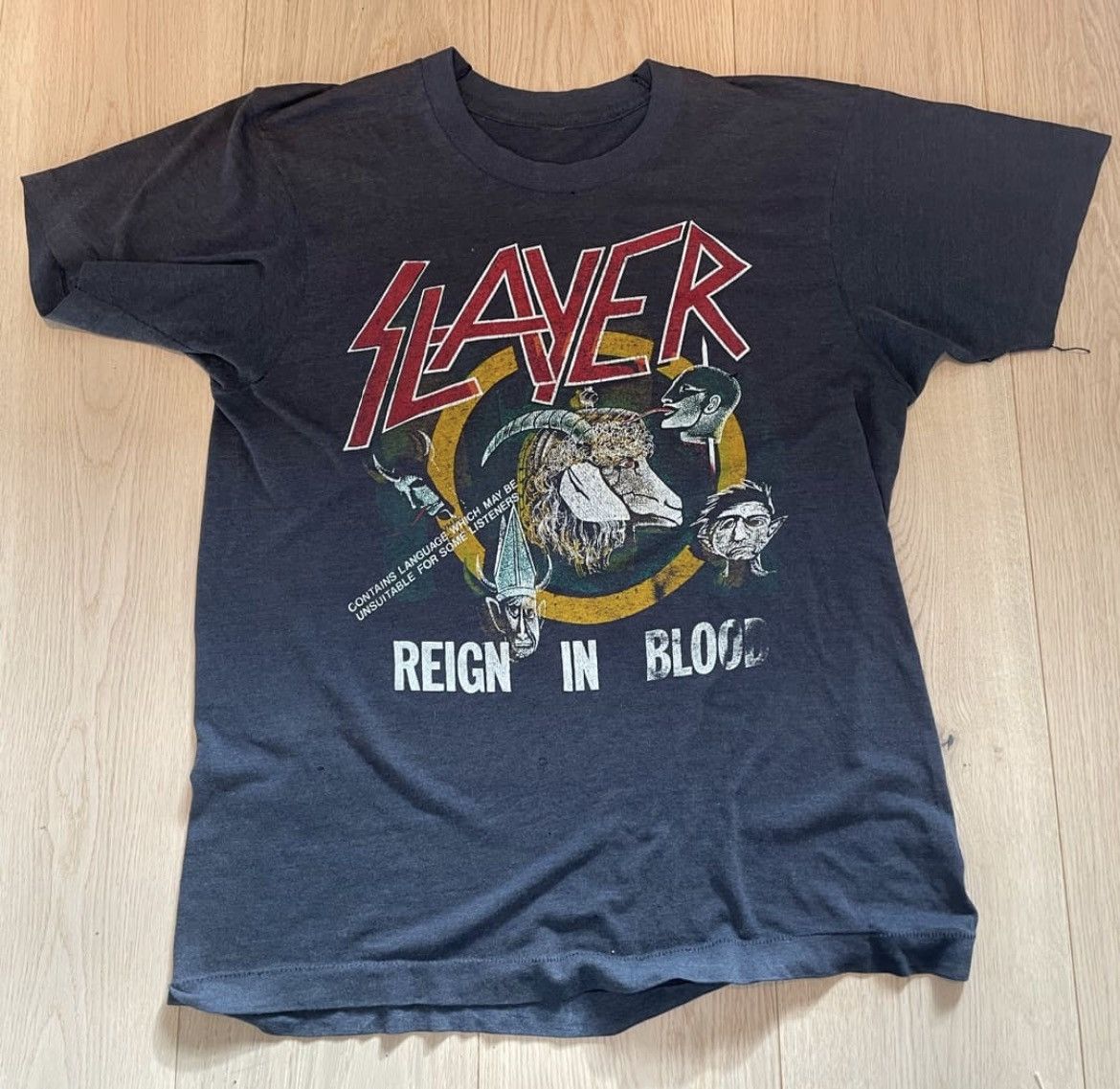 Band Tees × Slayer × Vintage Slayer Reign In Blood Vintage T-Shirt 1986 ...