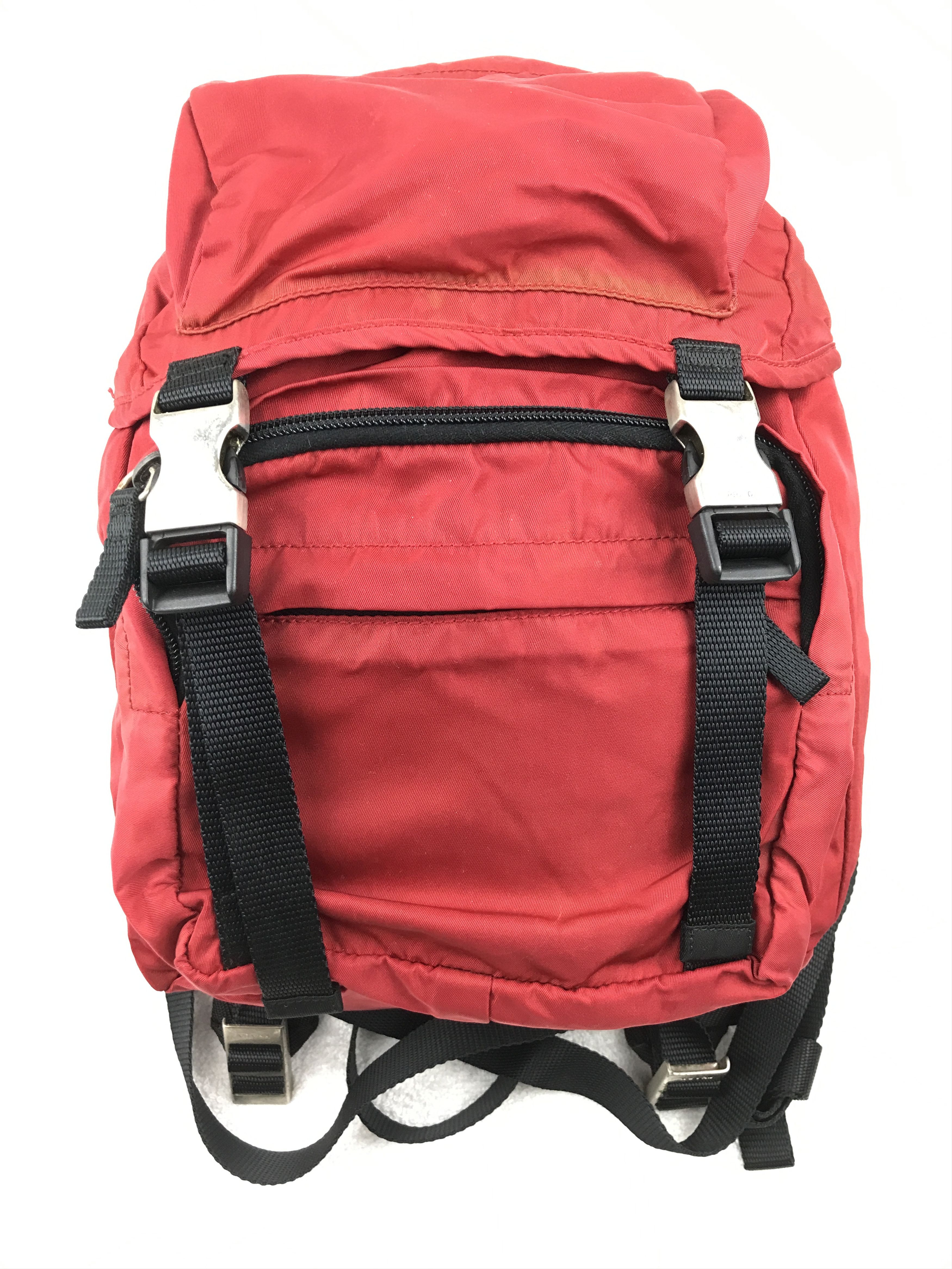 Prada × Vintage Vintage Red Prada Nylon Backpack | Grailed