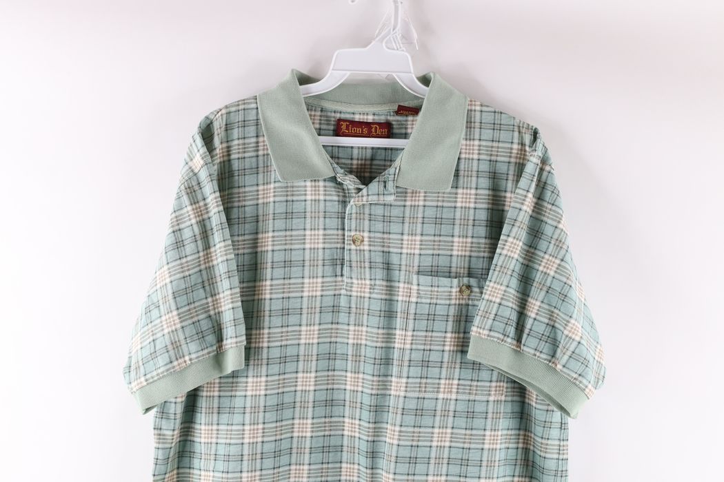 Vintage Vintage 90s Streetwear Checkered Plaid Collared Polo Shirt ...