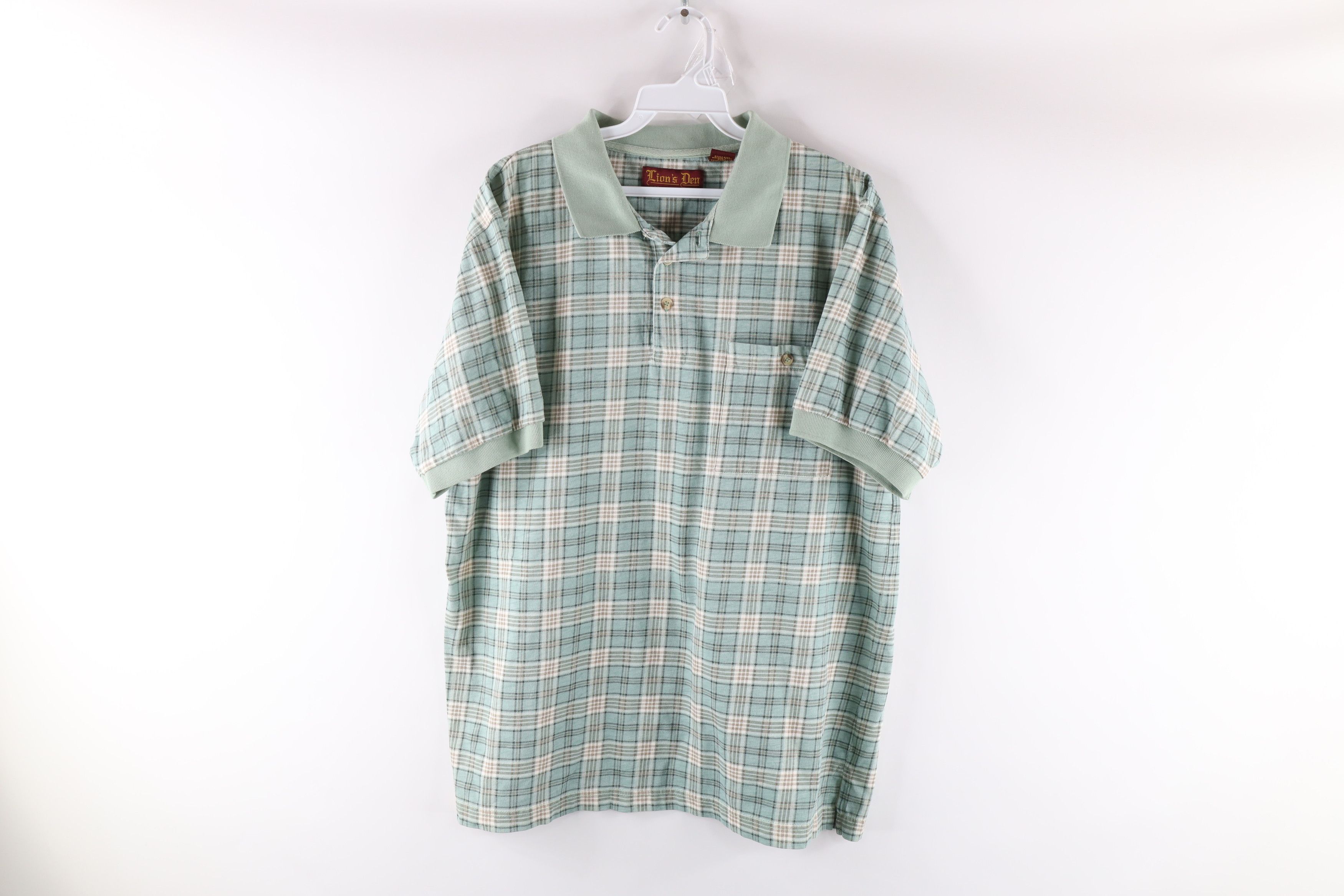 Streetwear × Vintage Vintage 90s Streetwear Checkered Plaid Collared ...