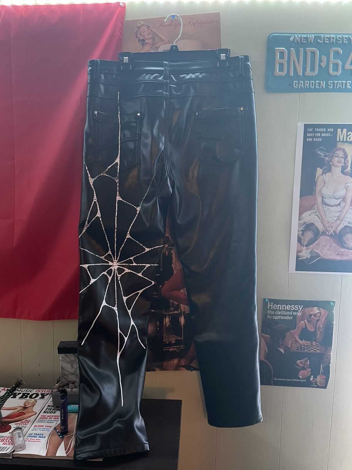 Archival Clothing Black leather spider web denim as seen on sofaygo ...