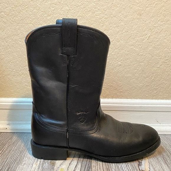 Ariat ARIAT Black Leather Heritage Roper Western Boot Style 14501 | Grailed