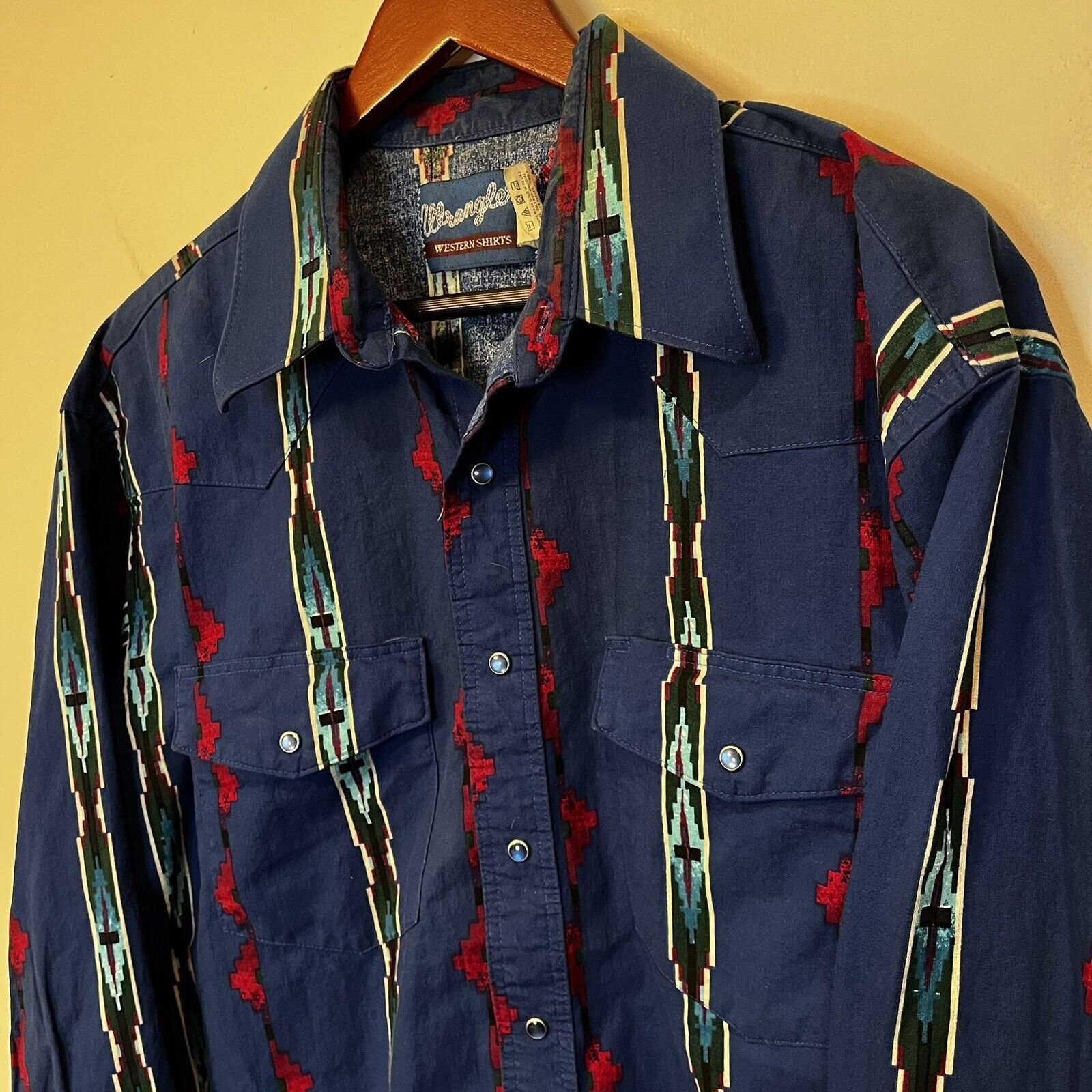 Vintage Vintage Wrangler Western Shirt Men Sz XL Aztec Pearl Snap | Grailed