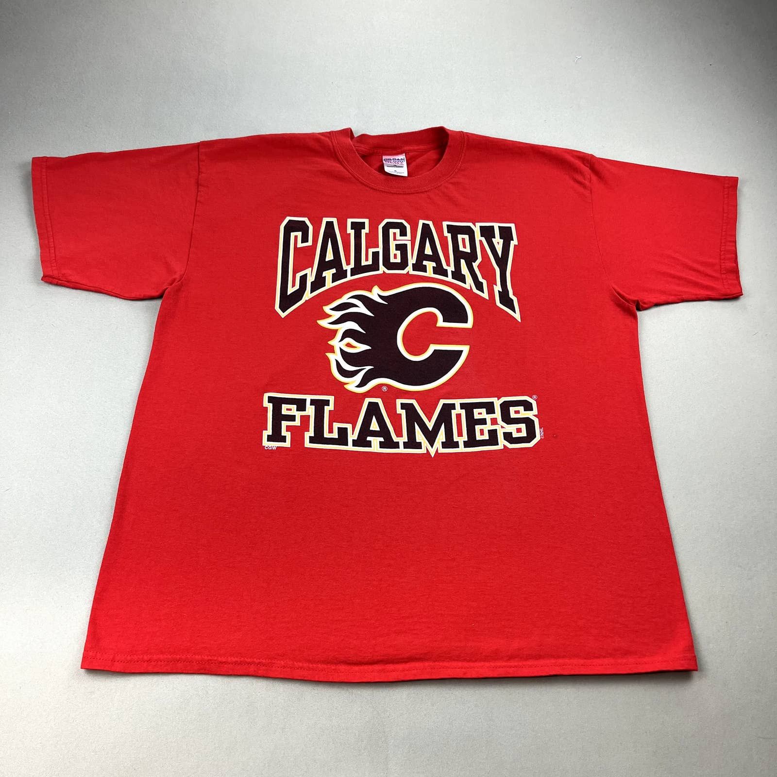Vintage Vintage Calgary Flames T-Shirt Mens XL Red NHL Hockey 90s | Grailed