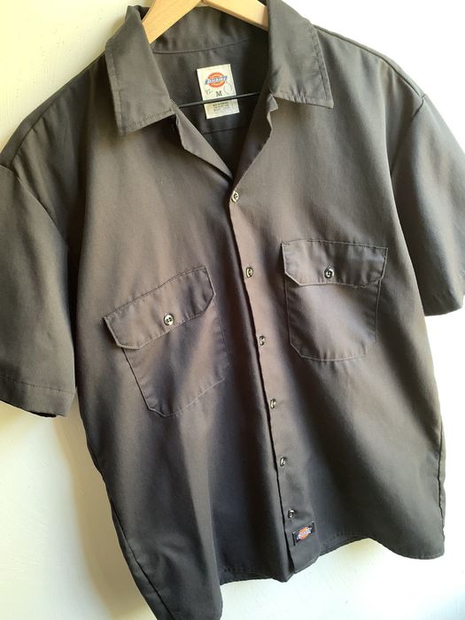 Vintage Vintage Dickies Biker Gang Work Shirt Black | Grailed