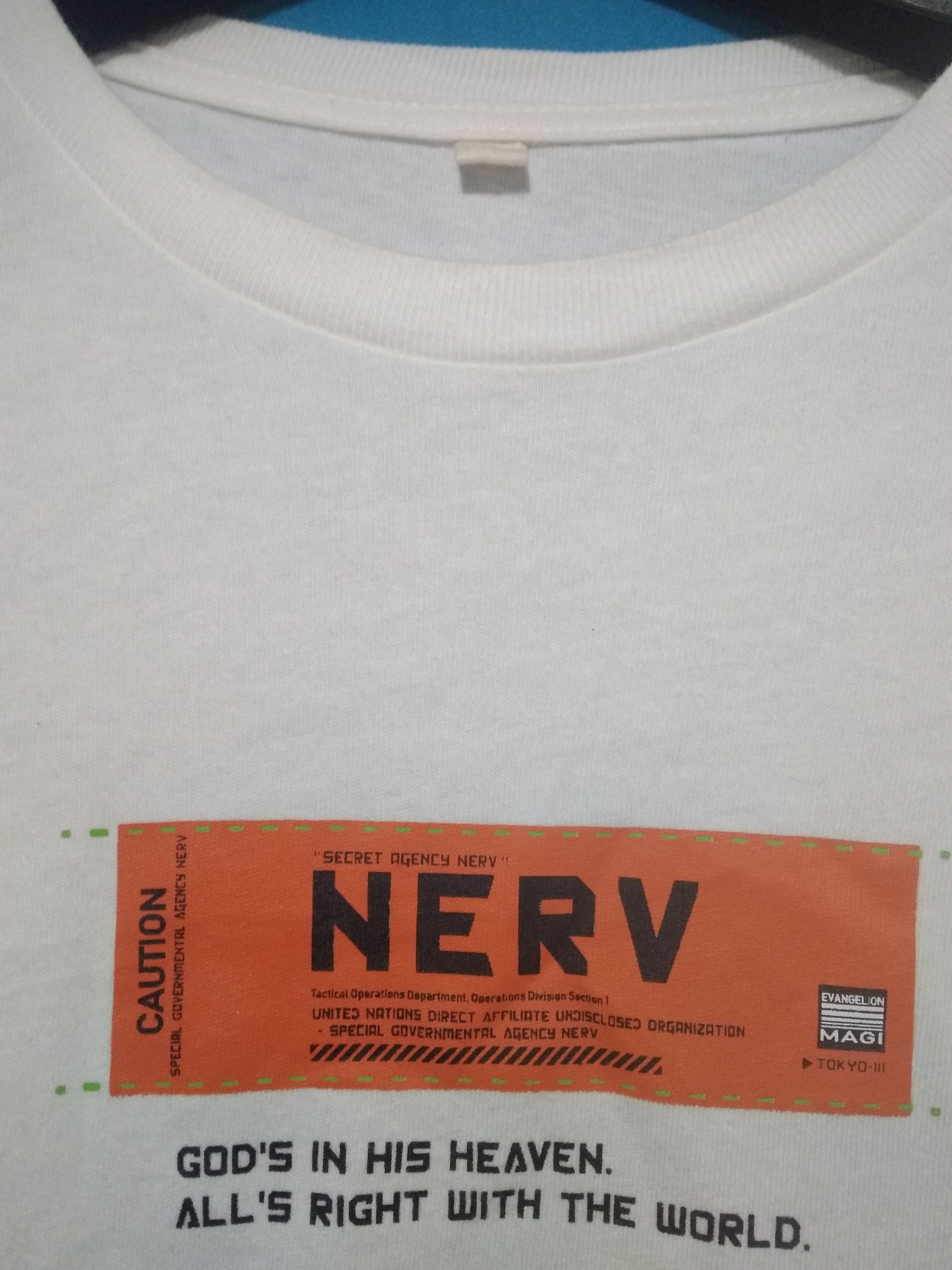 Japanese Brand Neon Genesis Evangelion Secret Agency NERV t shirt | Grailed