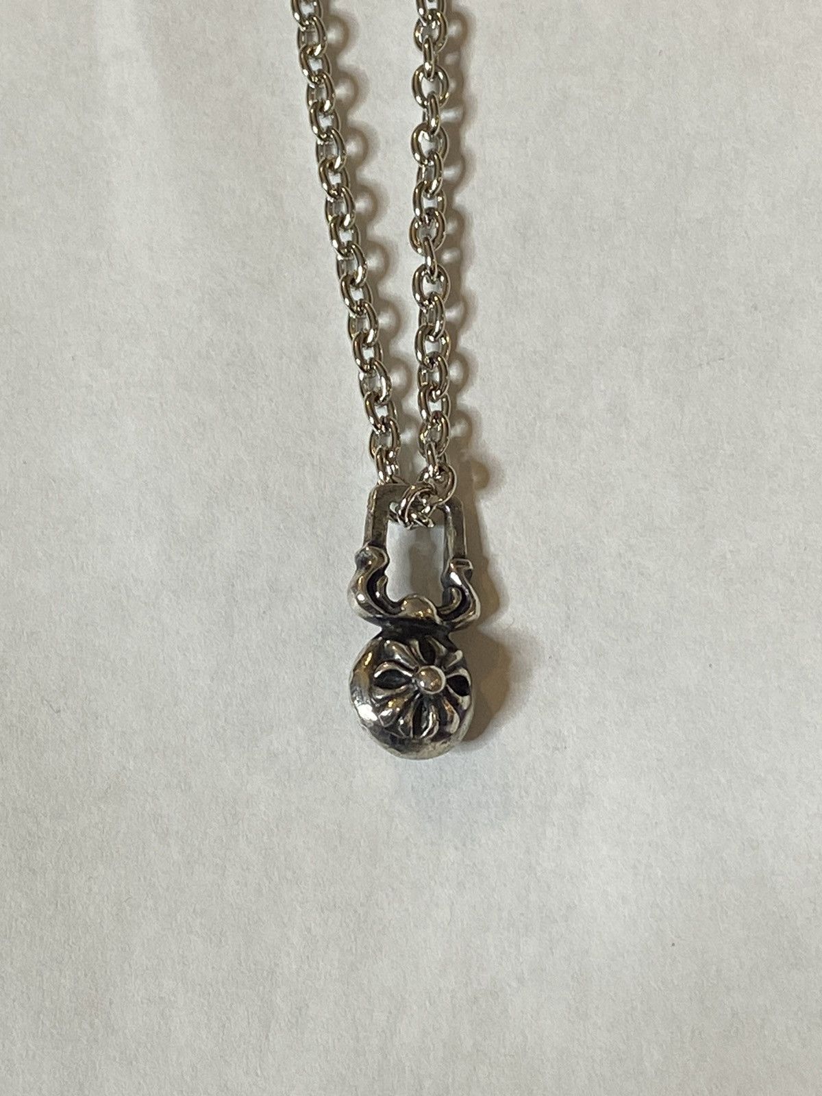 Chrome Hearts Chrome Hearts Cross Ball Silver Pendant Chain Necklace ...