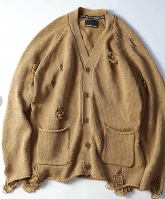 Number (N)ine Number nine RIPPED KNIT VINTAGE CARDIGAN | Grailed