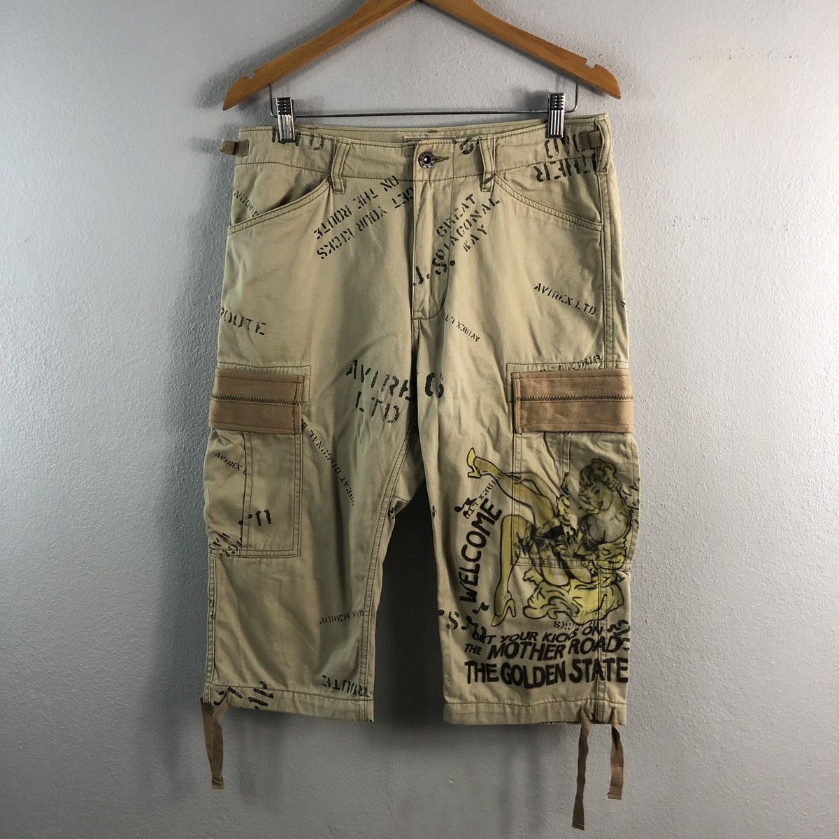 Avirex Avirex Multipocket Cargo All Over Design Print Army Pants | Grailed