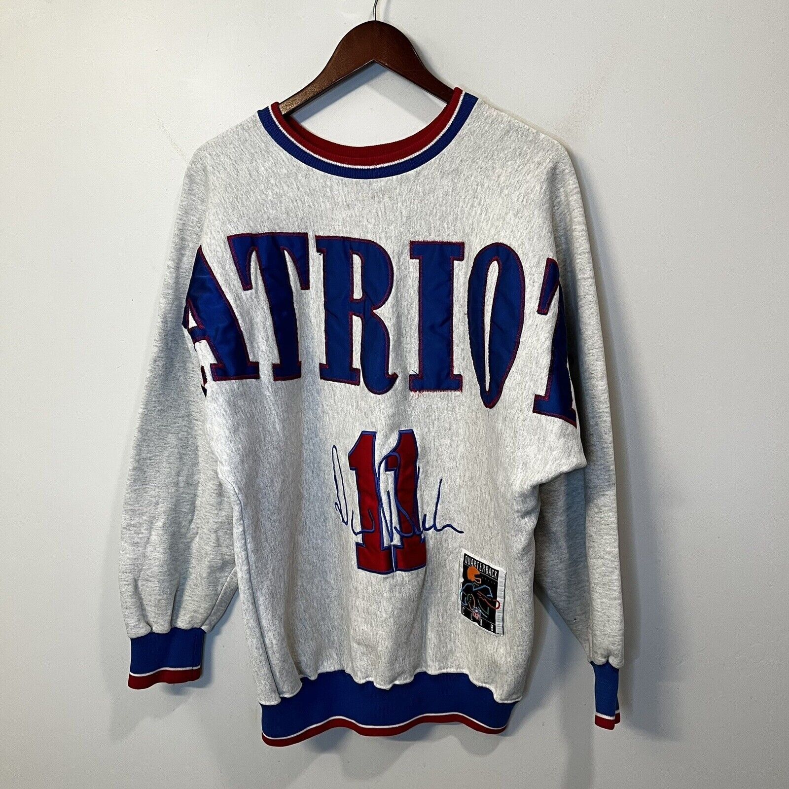 Vintage VTG 90s 1992 Spell Out New England Patriots Crewneck Sweater ...