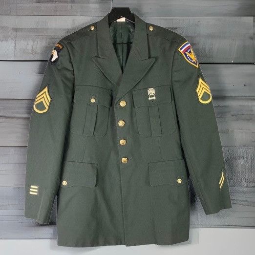 Vintage Vintage US Army Airborne Military Green Dress Uniform Jacket ...