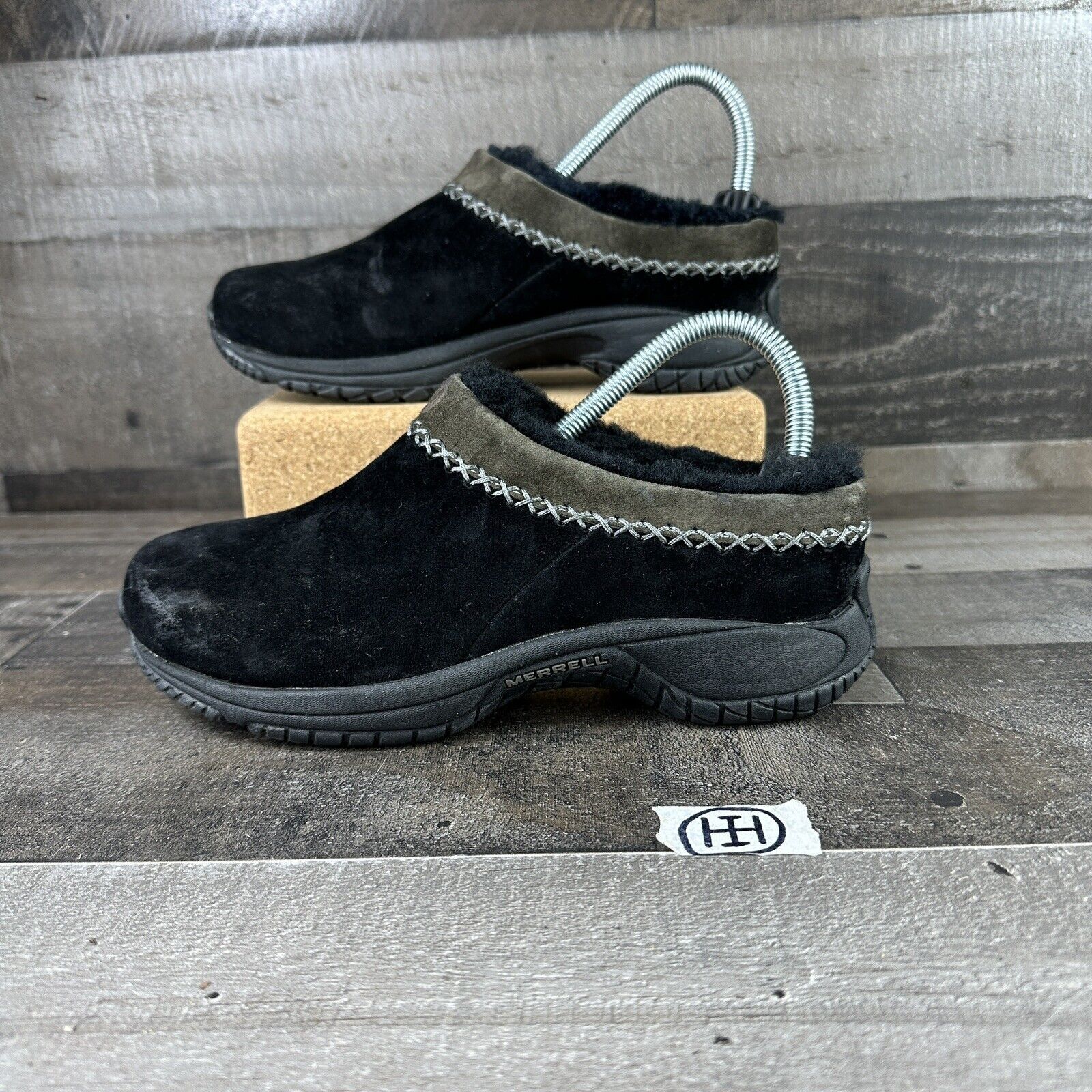 Merrell Womens Merrell Encore Chill Stitch Slip On Shoes Black Suede ...