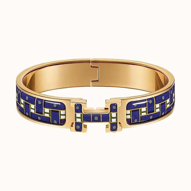 Hermes × Jewelry HERMES BRACELET CHAIN CLIC H LOGO SILVER GOLD H701314F ...