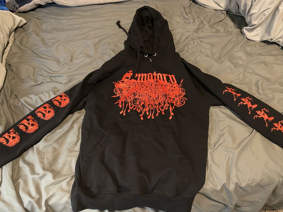 Goth Money Sematary Haunted Mound new Skellingtons Logo Hoodie Red 2023 ...