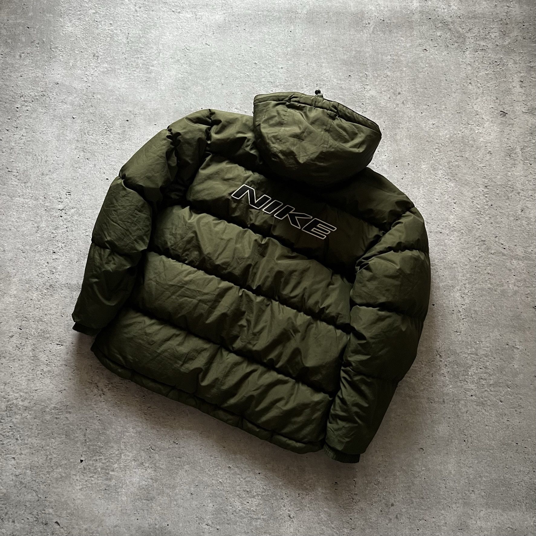 Nike × Streetwear × Vintage Nike Bottle Green Down Puffer Jacket ...
