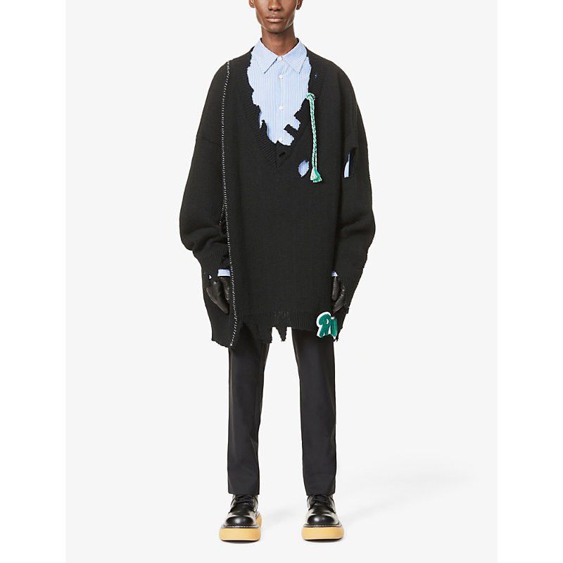 Raf Simons 2016AW Oversized Destroyed Sweater | Grailed
