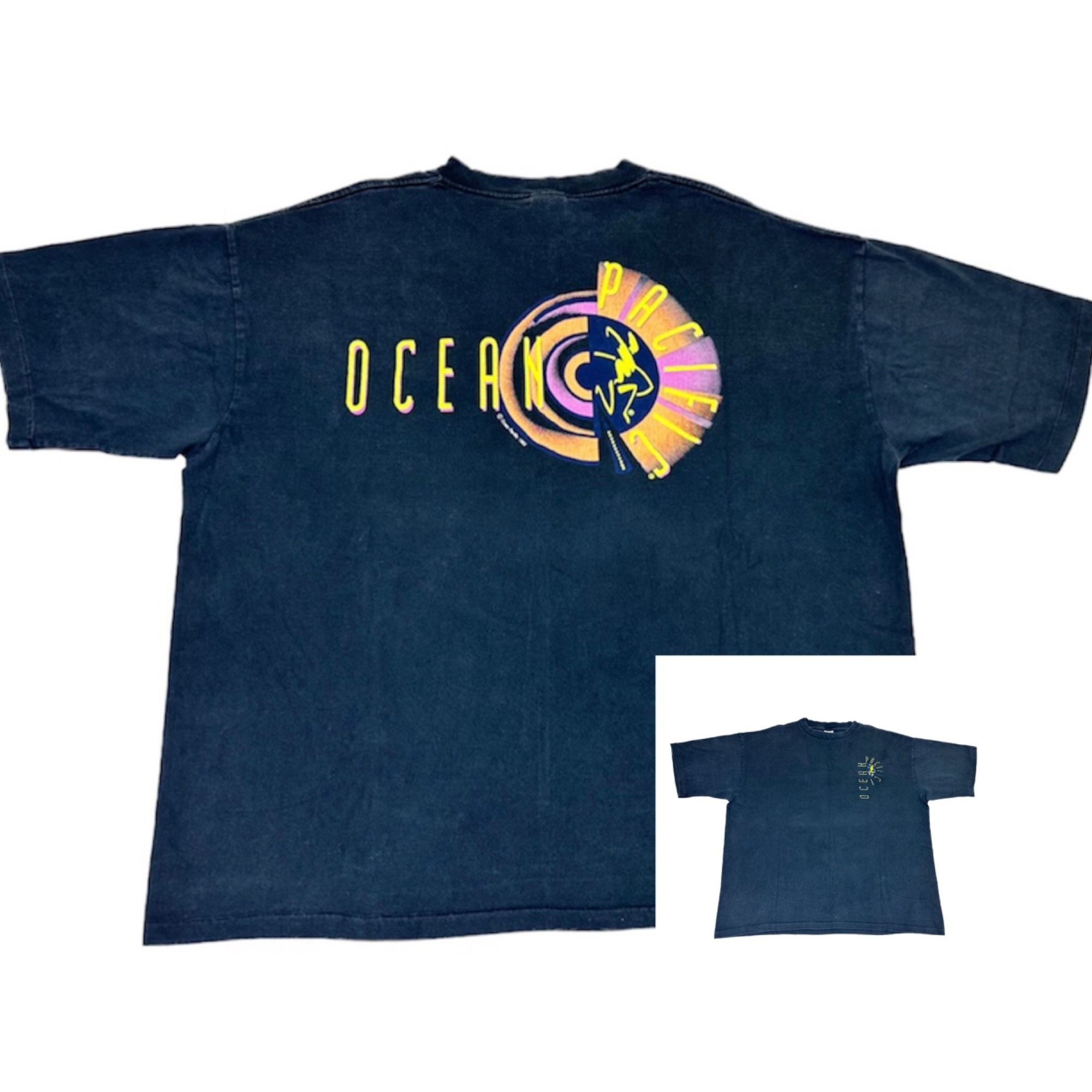 Vintage Vintage 1992 Ocean Pacific T-Shirt XXL Black Beach Surf 90s ...