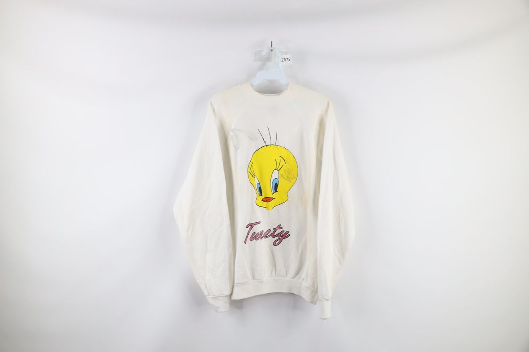 Vintage Vintage Streetwear Looney Tunes Tweety Double Sweatshirt | Grailed