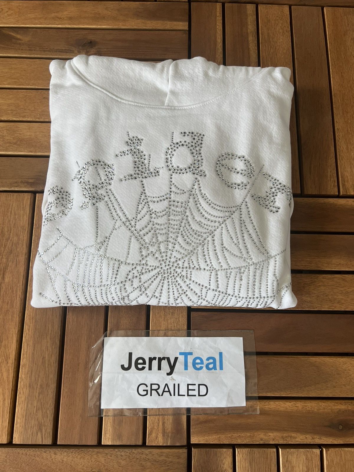 Spider Worldwide Spider Worldwide, Sp5der OG Rhinestone Hoodie White ...